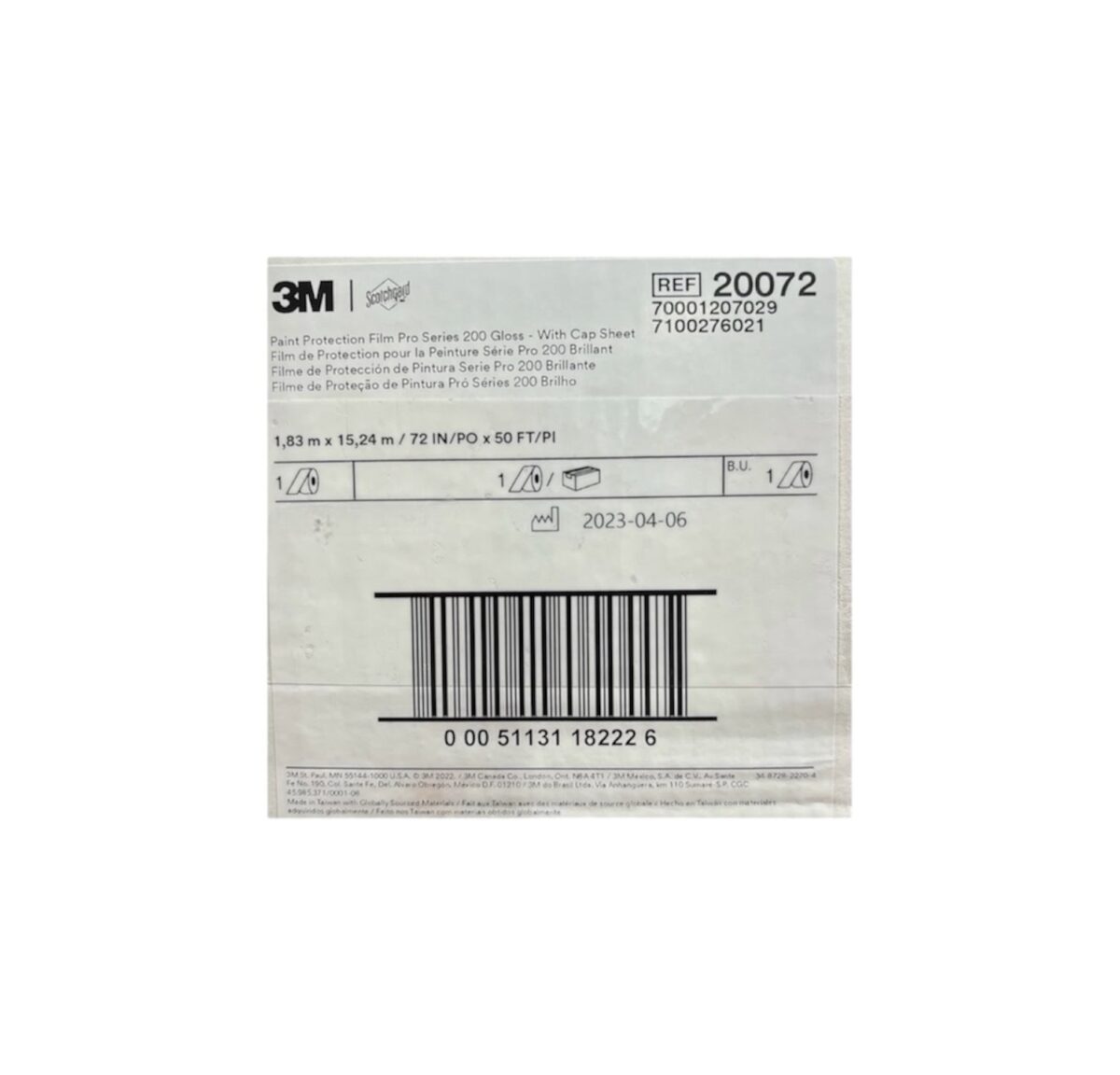 3M PPF Pro Series 200 Gloss 72" X 50' (w/ cap sheet) | EPD Shop