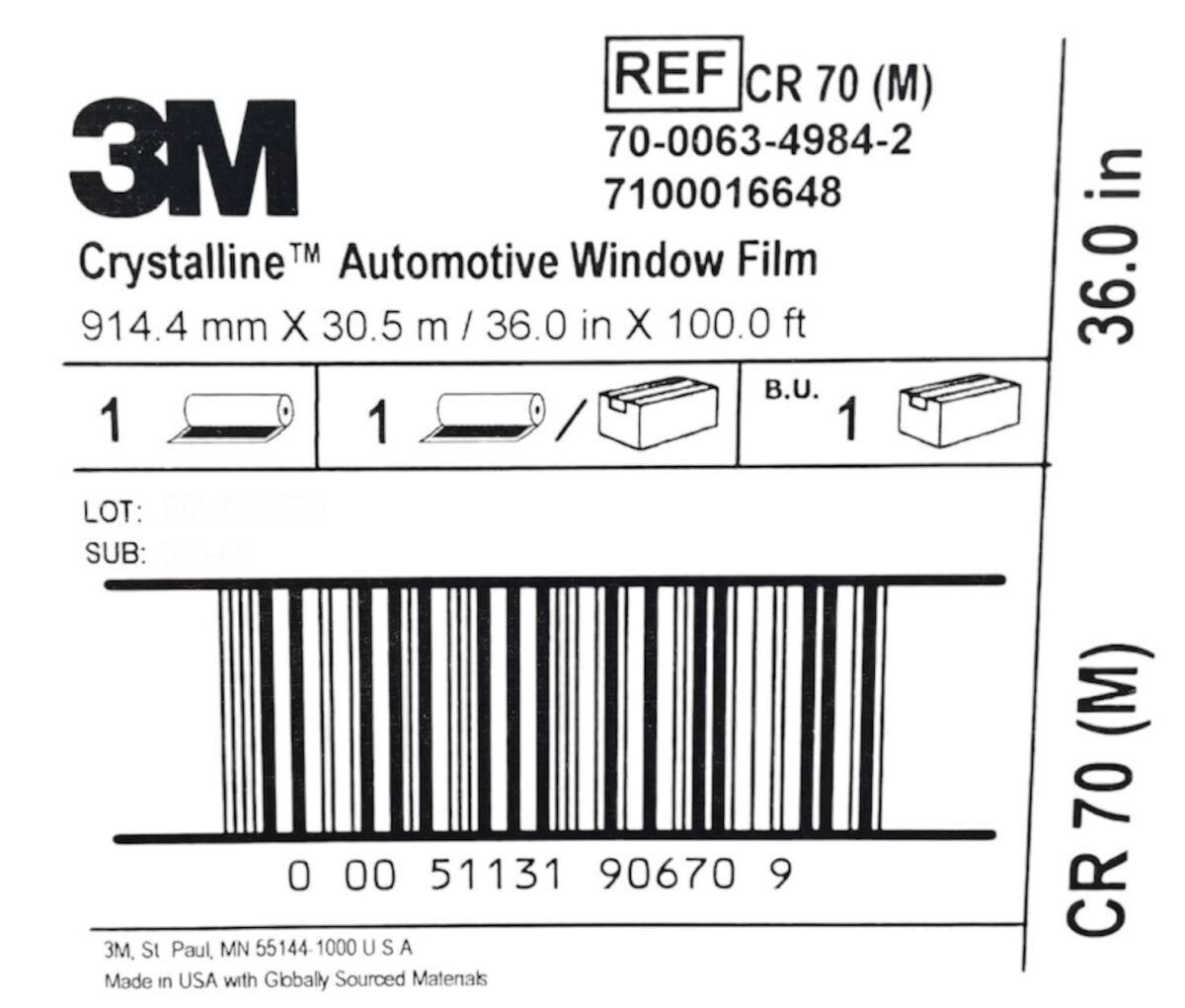 3M Crystalline 70 36" X 100' | EPD Shop