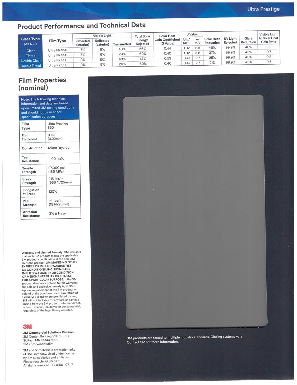3M ULTRA PR S50 Sample Cards | EPD Shop